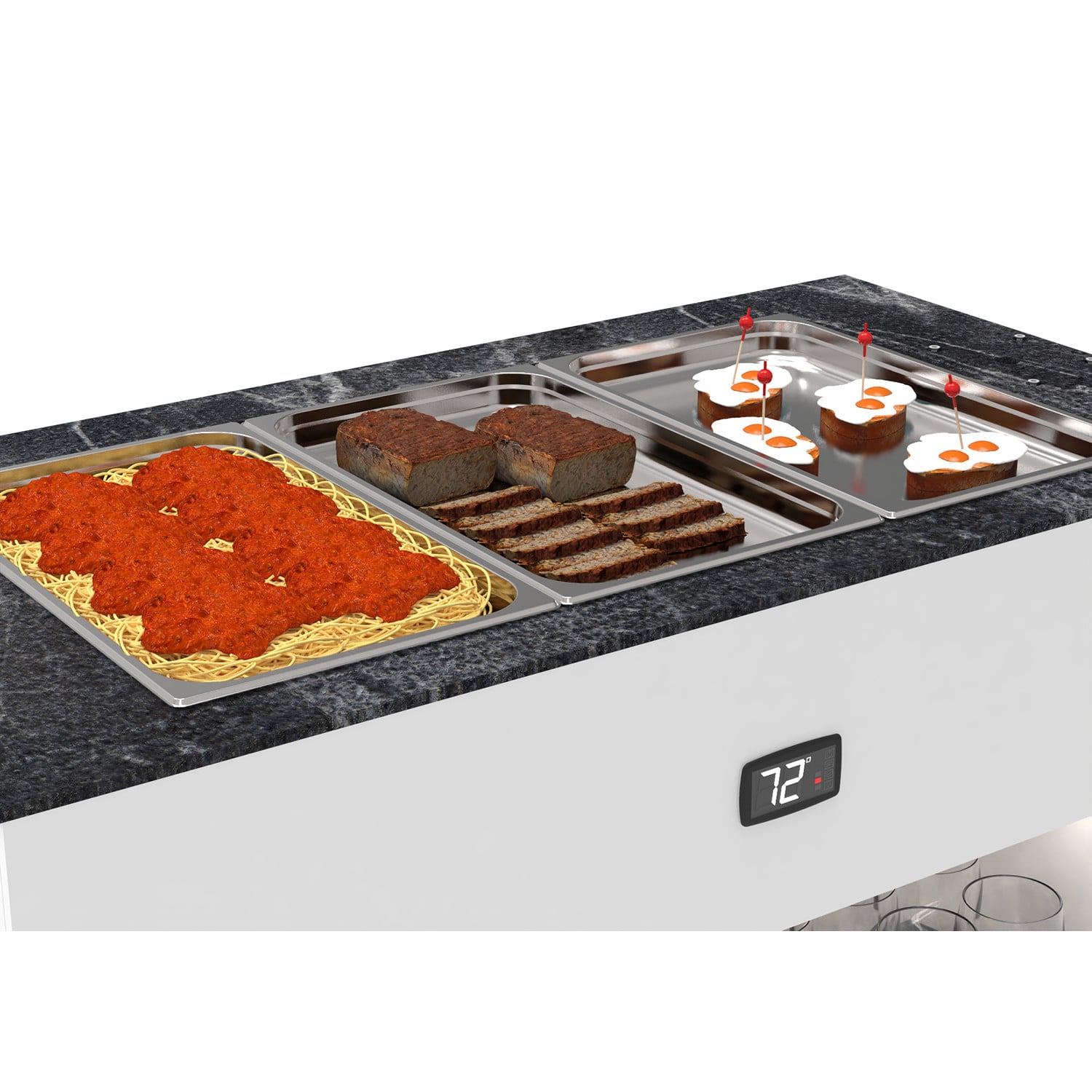 Módulo Buffet Caliente con Pantalla 1300x700mm Sayl Placa Placa ...